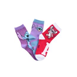 Stitch Kinder Socken 3 Paar Strümpfe in Mehrfarbig | Gr.: 27-30