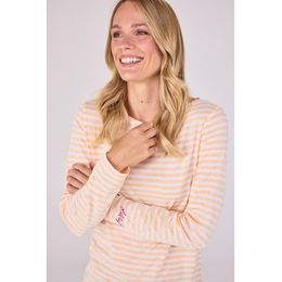 LIEBLINGSST&Uuml;CK LIEBLINGSST&Uuml;CK Longsleeve "Cyana" in Orange/ Wei&szlig; | Gr.: XL
