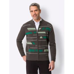 Sieh an! Strickjacke in graphit-gemustert | Gr.: 56