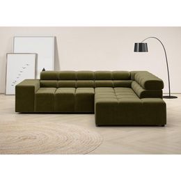 Inosign Ecksofa »Ancona, incl. Kopfteilverstellung + 3 Zierkissen, L-Form, Breite 249cm« wahlweise motorische Sitztiefenverstellung, B/T(H:...