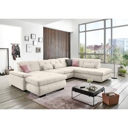 Die PlanBar Ecksofa &raquo;MP-IN16012 L-Form, mit Federkern-Polsterung&laquo; inkl. Sitztiefenverstellung wahlweise mit weiteren Funktionen beige 85% Polyester;15