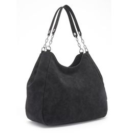 Vivance Henkeltasche »Schultertasche« mit silberfarbenen Details, Damentasche, Shopper, Handtasche VEGAN schwarz