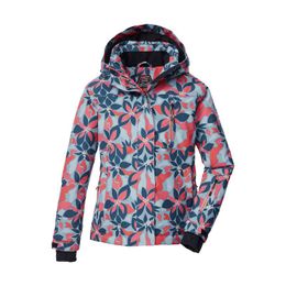 Killtec Skijacke »KSW 211 GRLS SKI JCKT« Wind- und wasserdichte Skijacke mit floralem Print und Stauraum graublau 128 128 Skijacke für Mädchen mit...