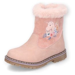 Dockers by Gerli Winterboots Stiefel, Glitzerschuh mit Warmfutter rosa 35 35 Winterstiefel mit Einhorn Motiv