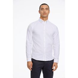 LINDBERGH Damen LINDBERGH Langarmhemd mit Button-Down-Kragen wei&szlig; L, N-Gr