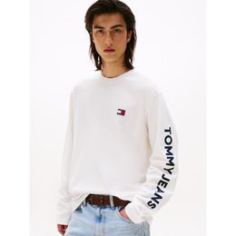Tommy Jeans Langarmshirt &raquo;Classic Relaxed Fit&laquo; Rundhals, Jersey, gro&szlig;es Logo am &Auml;rmel Ecru S S Longsleeve von Tommy Jeans