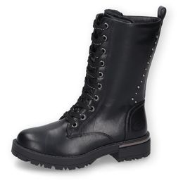 Dockers by Gerli Winterboots Biker Boots, Stiefel mit Reißverschluss schwarz-silber 40 40 Schnürstiefel von Dockers mit Nietenverzierung