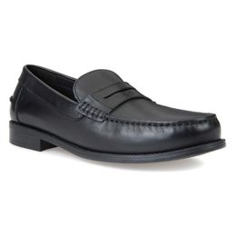 Geox Mokassin Business Schuh, Loafer mit Blockabsatz schwarz 41 41 Klassischer Slipper mit eleganten Ziernähten