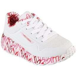 Skechers Sneaker »UNO LITE-LOVELY LUV«, Schnürschuh mit bedruckter Sohle, Größenschablone zum Download weiß-rot 36 36 Aus der Skechers James...