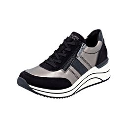 Sneaker Remonte "Remonte Sneaker Lederimitat", Damen, Gr. 37, schwarz, silber, Lederimitat, Schuhe Sneaker