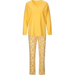 w&auml;schepur Damen Schlafanz&uuml;ge in Single-Jersey-Qualit&auml;t kiwi + gelb, Gr&ouml;&szlig;e 40/42