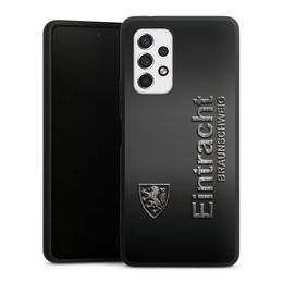 DeinDesign Galaxy A53 5G Handy Premium Silikon H&uuml;lle Handyh&uuml;lle schwarz Case Logo Official Licensed Product Eintracht Braunschweig Silikon Premium Case