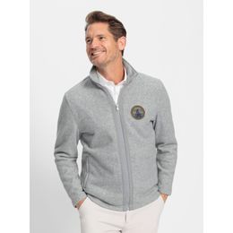 Fleecejacke Marco Donati, Herren, Gr. 56/58, grau (grau, meliert), 100% Polyester, unifarben, Jacken