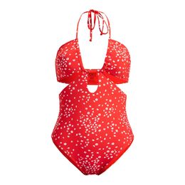 Badeanzug Roxy "Pt Beach Classics", Damen, Gr. S, poppy rot dancing ditsy swim, Recycling-Polyester, Badeanz&uuml;ge Badeanzug