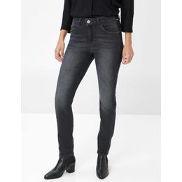 Brax Damen R&ouml;hrenjeans Style SHAKIRA USED DARK GREY, denim grau, Gr. 40