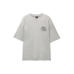 Pull&Bear Pull&Bear T-Shirt 'STWD' Herren Gr&ouml;&szlig;e XS anthrazit / hellgrau / schwarz