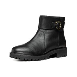 Geox Leder-Ankle-Boots "Hoara" in Schwarz - 70% | Gr&ouml;&szlig;e 37 | Stiefeletten