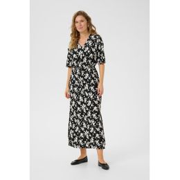 Kaffe Jerseykleid KAivanna Loose fit in Black, Chalk Flower Print | Gr.: M