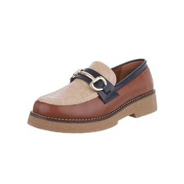 Ital-Design Halbschuh in Beige und Braun | Gr.: 38