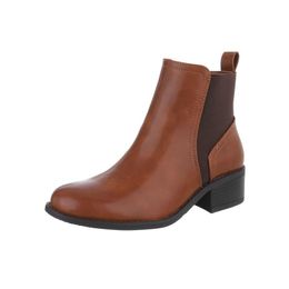 Ital-Design Stiefelette in Camel | Gr.: 37