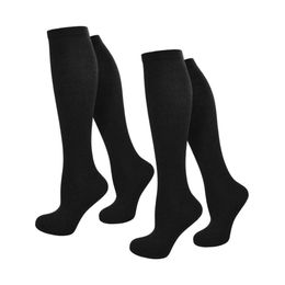 Normani 2 Paar Reise-Kompressionskniestr&uuml;mpfe in Schwarz | Gr.: 39-42