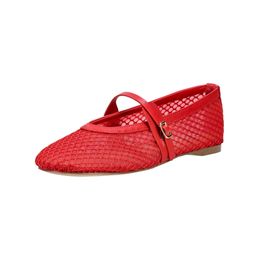 Riemchenballerina Steve Madden "Steve Madden Ballerinas Lederimitat/Textil", Damen, Gr. 39, cherry, Lederimitat, Textil, Schuhe Riemchenballerina