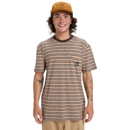 Quiksilver Herren T-Shirt "Onyx Striped"almond onyx stripe, Gr. L, 100% Baumwolle, Shirts