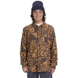 Langarmhemd Quiksilver "Motherfly Printed", Herren, Gr. S, US-Größen, almond desert checker, 100% Baumwolle, Hemden