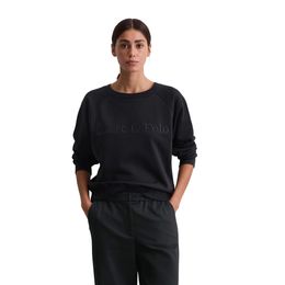 Marc O'Polo Sweatshirt MARC O'POLO "aus Organic Cotton", Damen, Gr. XL, blau (deep night blau), Obermaterial: 100% Baumwolle, unifarben, relaxed fit, Rundhals, Rippbündchen, Sweatshirts