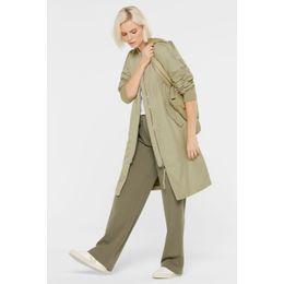 Langjacke SENSES.THE LABEL, Damen, Gr. XXL, light sage, Material: 100% Polyester, Futter: 100% Polyamid, unifarben, regular fit lang, eingesetzt Rippbündchen, Jacken, mit Two-Way-Zipper