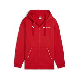 Hoodie Puma "F1 Essentials+ Kapuzenjacke Herren", Herren, Gr. XS, rot (pop rot), Obermaterial: 66% Baumwolle, 34% Polyester; Kapuzenfutter: 100% Baumwolle; Rippe: 3% Elasthan, 97% Baumwolle; Besatz: 65% Nylon, 7% Elasthan, 28% Polyester, relaxed fit, Rundhals, Sweatshirts