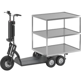 Elektro Transportroller XXL PRO, 5 Räder, mit Regal, schwarz kaiserkraft