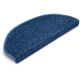 HANSE HOME EXCLUSIV Stufenmatte &raquo;Liberty&laquo; halbrund 7 mm H&ouml;he Uni, robust, kr&auml;ftige Farben, Meliert, Treppe, Gekettelt, 15 er Set blau Obermaterial:...