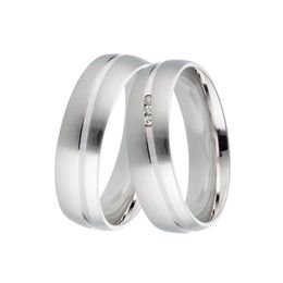 DOOSTI Trauring &raquo;Schmuck Geschenk Silber 925 Trauring Ehering Partnerring LIEBE&laquo; Made in Germany, wahlweise mit oder ohne Brillanten silberfarben...