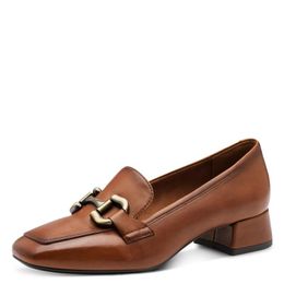 Tamaris Pumps, Blockabsatz, Slipper, Businessschuh mit Zierriegel, Schmuckelement cognac 37 37 Modischer Pumps in eleganter Karreeform