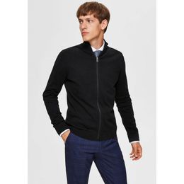 Selected Homme Strickjacke »SLHBERG FULL ZIP CARDIGAN NOOS« Black L L Mit Stehkragen