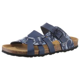 ANISTON SHOES Pantolette, Sommerschuh, Schlappen mit verstellbaren Schnallen dunkelblau gemustert 40 40 Sommerliche Pantolette oder Hausschuh zum...