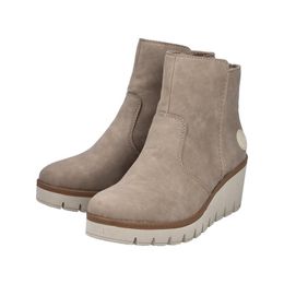 Rieker Keilstiefelette, Keilboots, Plateau-Stiefelette mit Innenreißverschluss, schmale Form beige 40 40 Stiefelette mit modischer Keilsohle