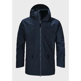 Schöffel SCHÖFFEL Langjacke »Urban Ins Parka Style Malkay MNS« mit Kapuze 8820 - blau 48 48 Wasserdicht & atmungsaktiv dank 2-Lagen VENTURI Membrane