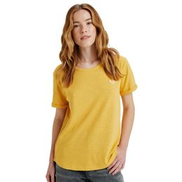 Roxy T-Shirt »Oceanwave Regular Emby« Ochre XL XL Material: Baumwoll-Polyester-Slub