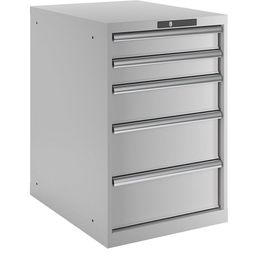 LISTA Schubladenschrank, 5 Schubladen, BxTxH 564 x 724 x 850 mm, lichtgrau