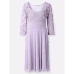 sheego Gro&szlig;e Gr&ouml;&szlig;en Cocktailkleid mit Spitze und Glitzersteinchen, flieder, Gr&ouml;&szlig;e 52 - Damen