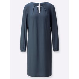 WITT Damen Jerseykleid mit R&uuml;ckenverschluss, rauchblau, Gr&ouml;&szlig;e 38