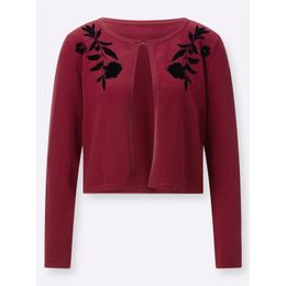 WITT Damen Cardigan mit einem Hakenverschluss, dunkelrot, Gr&ouml;&szlig;e 38