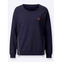 WITT Damen Sweatshirt mit Rippb&uuml;ndchen, marine, Gr&ouml;&szlig;e 40