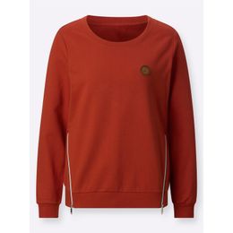 WITT Damen Sweatshirt mit Rippb&uuml;ndchen, rostrot, Gr&ouml;&szlig;e 38
