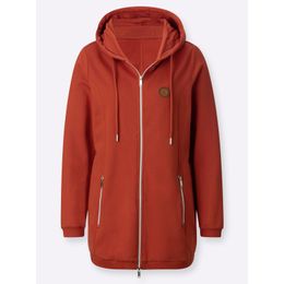WITT Damen Sweatjacke in weich angerauter Qualit&auml;t, rostrot, Gr&ouml;&szlig;e 40
