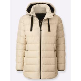 WITT Damen Steppjacke mit elastischer Kontrast-Paspelierung, sand, Gr&ouml;&szlig;e 42