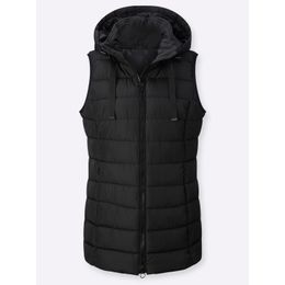WITT Damen Steppweste mit abzippbarer Kapuze, schwarz, Gr&ouml;&szlig;e 46