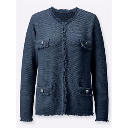 WITT Damen Cardigan im Baumwoll-Viskose-Mix, dunkelblau, Gr&ouml;&szlig;e 40